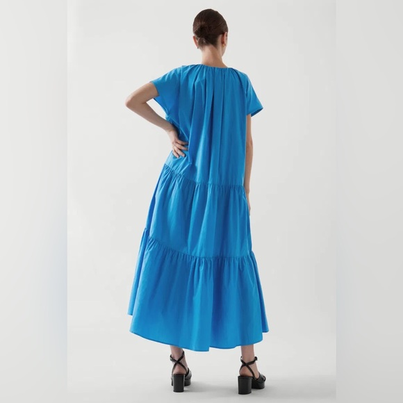 COS | Dresses | Cos Blue Cotton Maxi Dress | Poshmark